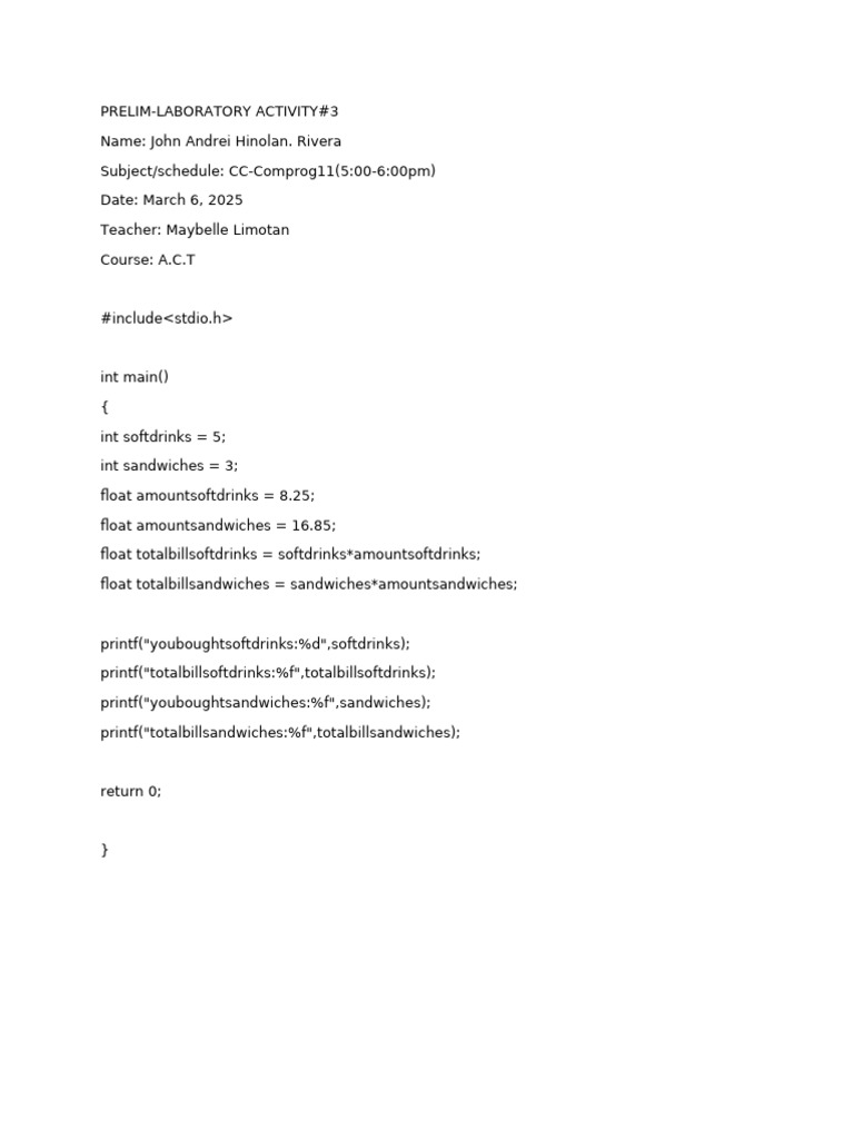Comprog C User Input | PDF