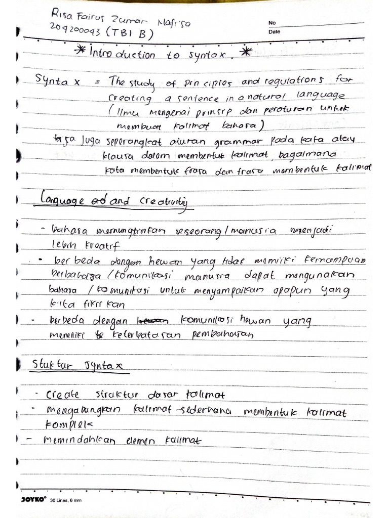Syntax Introduction | PDF