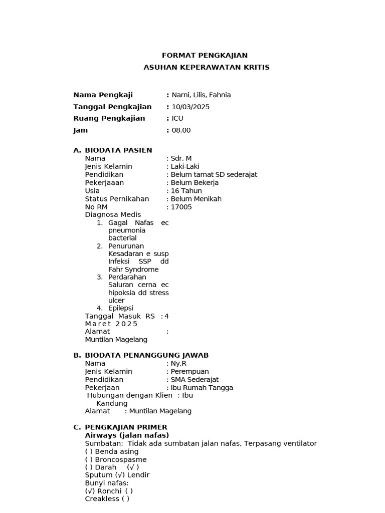 Askep ICU Fahr Syndrome | PDF