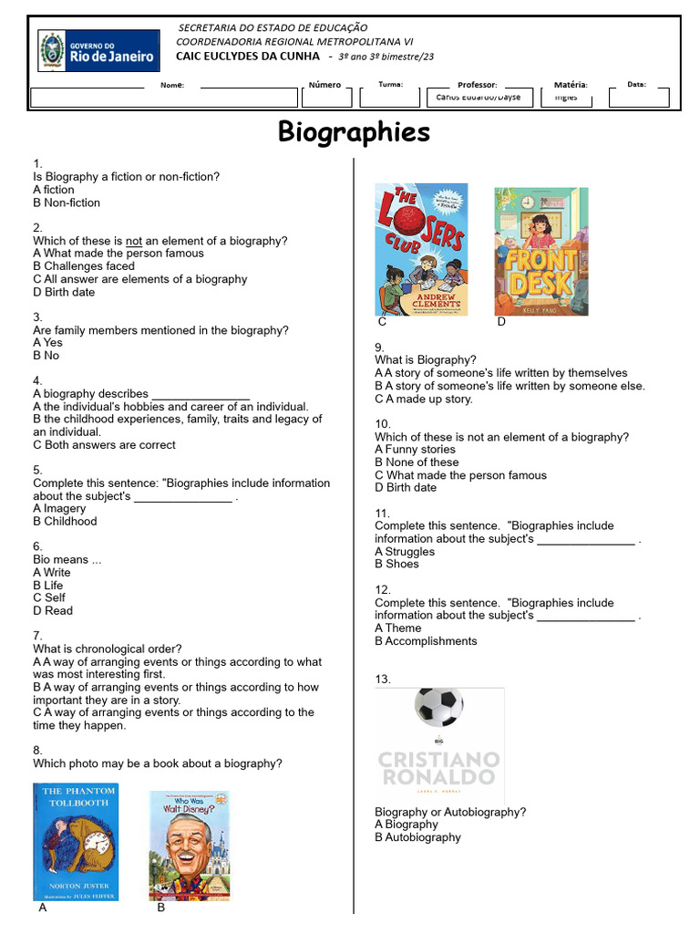 Understanding Biographies for Students | PDF | Biography | Autobiographies
