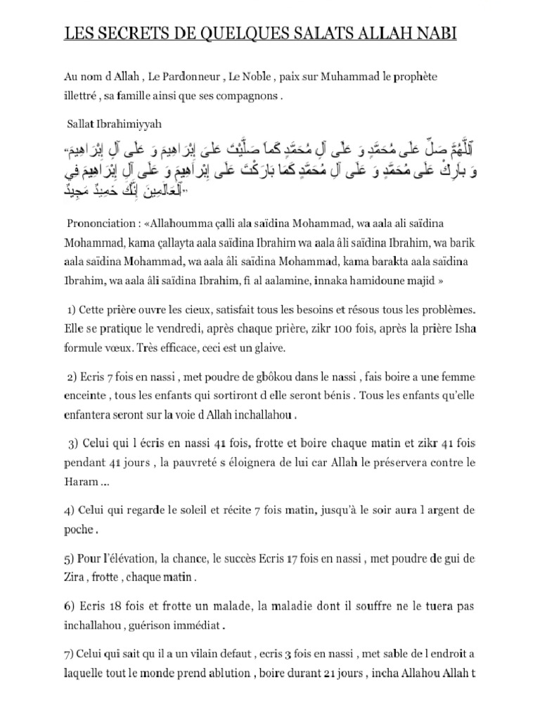 Quelques secrets de solat (1) | PDF