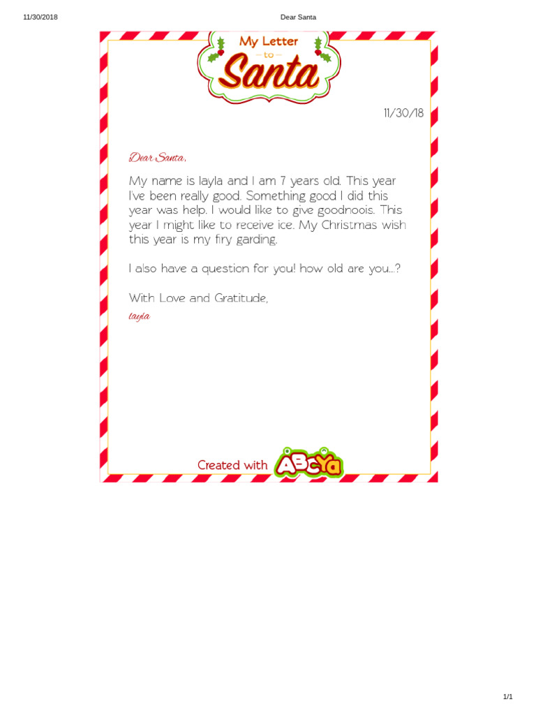 Dear Santa | PDF