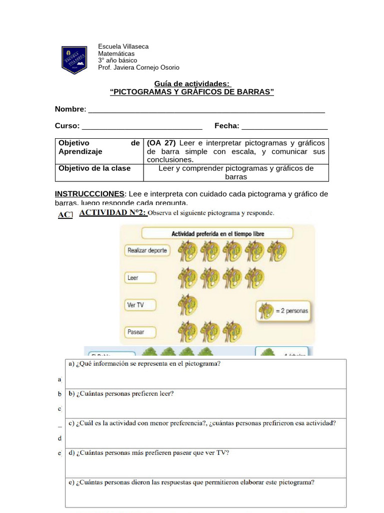 Guia - 6 - Pictogramas & Graficos de Barras | PDF