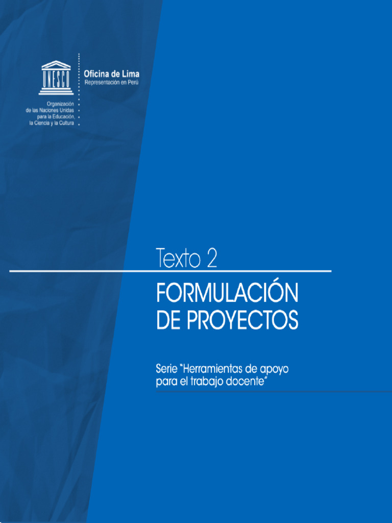 Formulación de Proyectos, Texto 2 - UNESCO Biblioteca Digital | PDF
