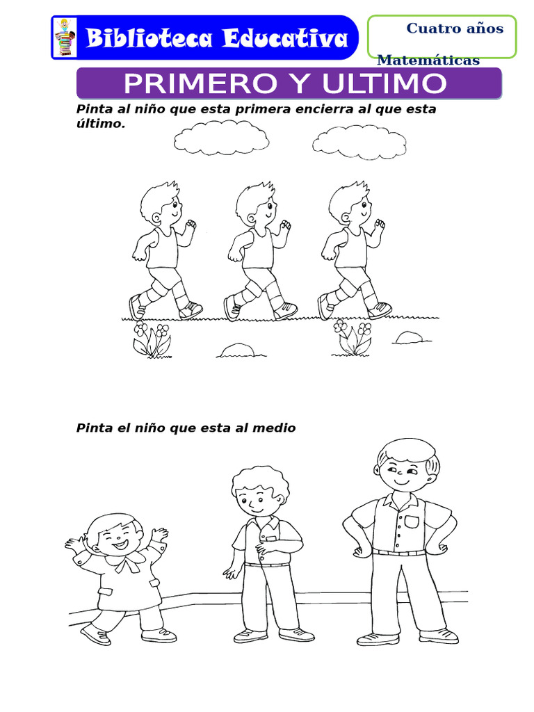 Primero y Ultimo para Ninos de Cuatro Anos | PDF