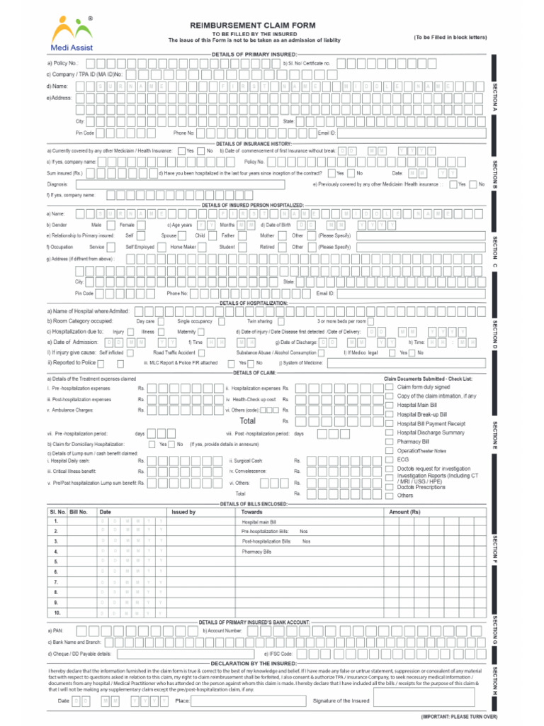 Claimform - Page1 - 2 - Claim Form | PDF