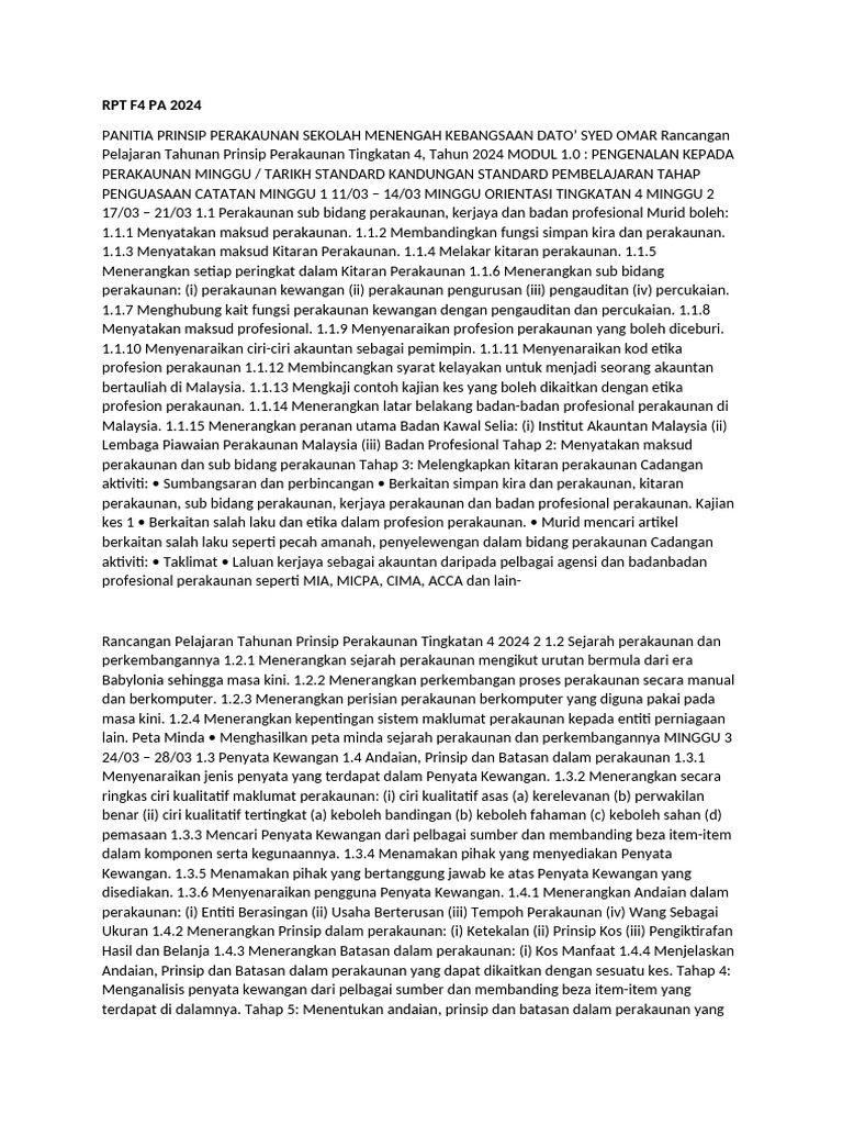 RPT F4 Pa 2024 | PDF