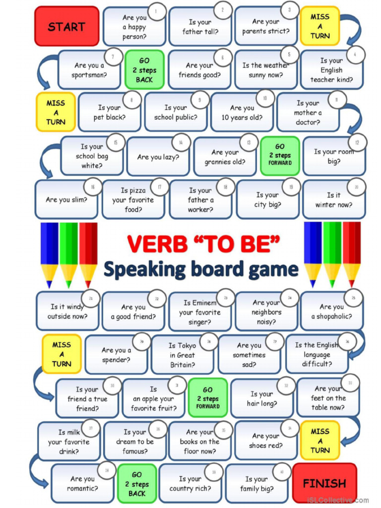 Boardgame Verb To Be | PDF