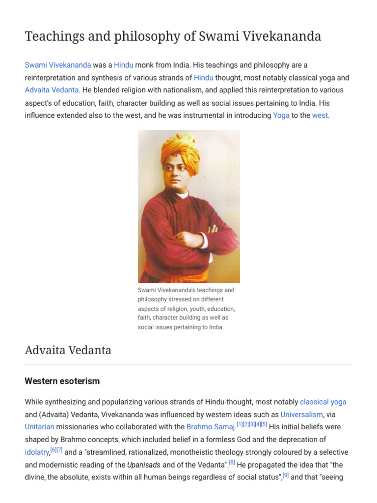 Teachings of Swami Vivekananda | PDF | Swami Vivekananda | Brahman