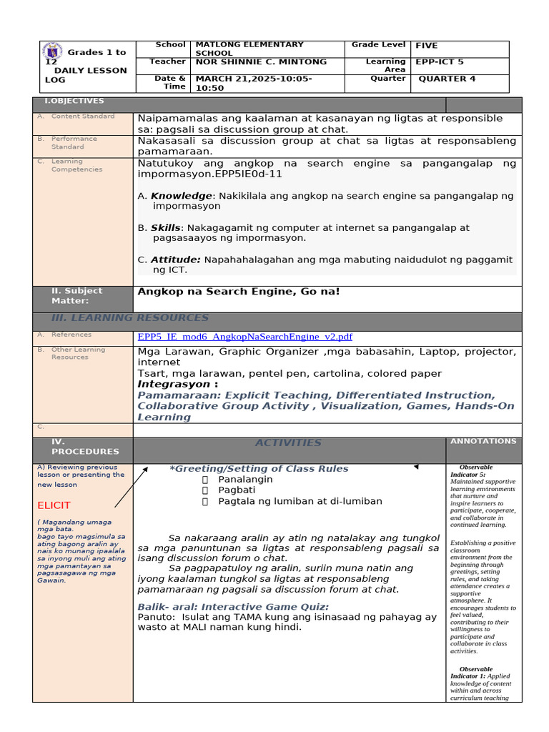 Cot EPP 5 Angkop N Asearch Engine - For Merge | PDF