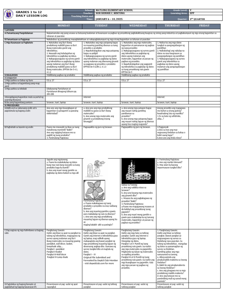 DLL - Epp 5 - Q3 - W5 | PDF