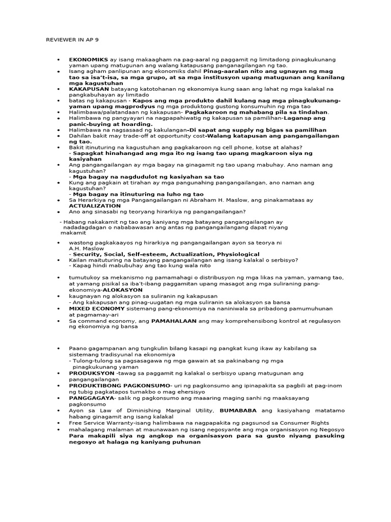 Q1 Reviewer AP9 | PDF