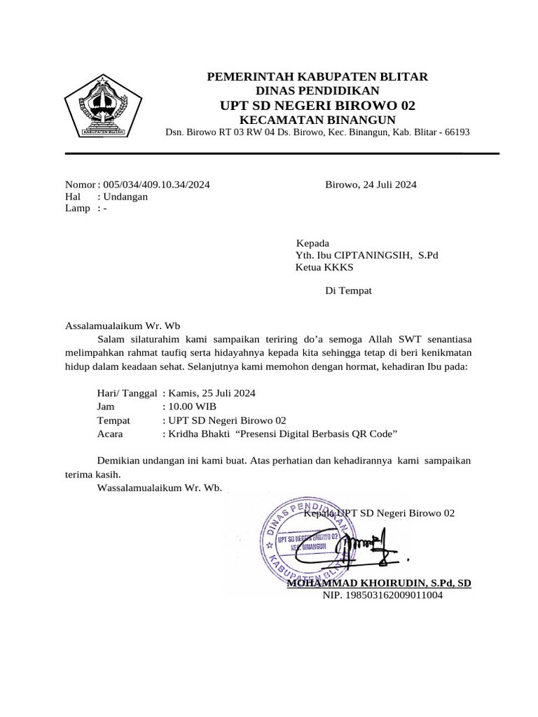 Undangan Ketua K3S | PDF