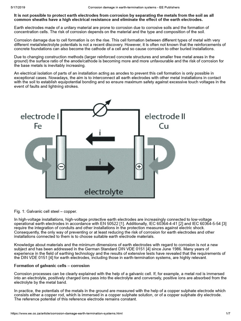 Corrosion damage in earth-termination systems | PDF | Anode | Corrosion