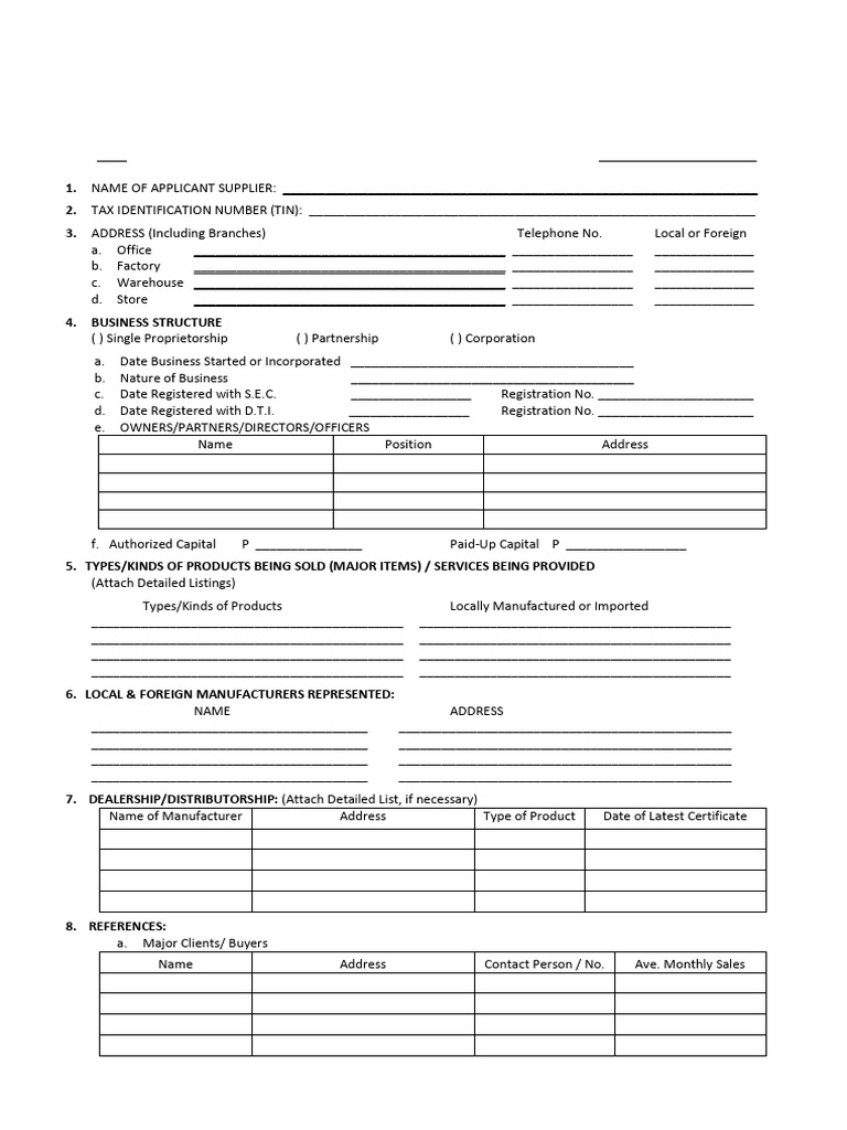 Honda Supplier Accreditation Form | PDF | Equity (Finance) | Business