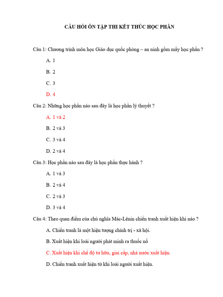 Câu hỏi thi KTHP | PDF