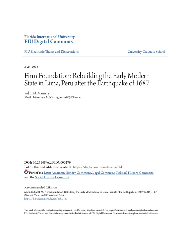 mansilla 2016 --- REBUILDING THE EARLY MODERN STATE IN LIMA, PERU AFTER ...
