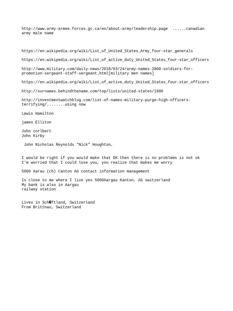 US Military Male Names and Lists | PDF