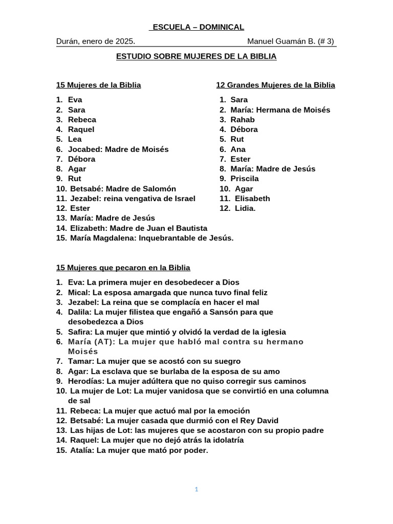 Tres Mujeres Clave en la Biblia | PDF | Rachel | Jacob