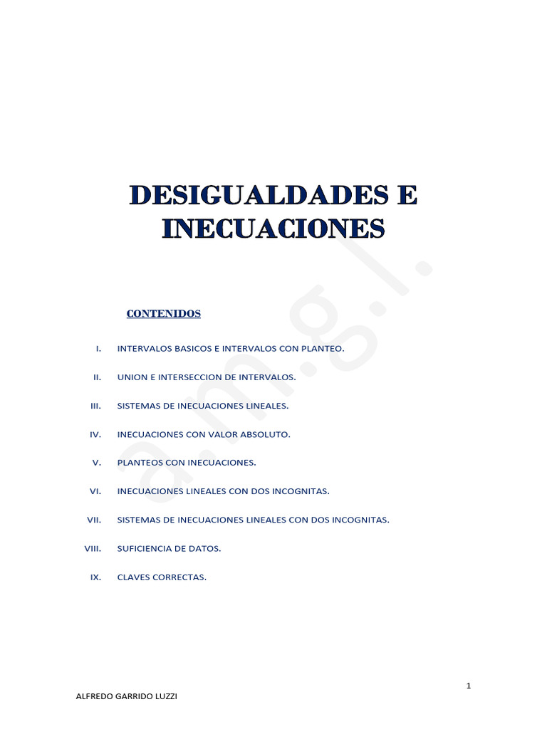 DESIGUALDADES-E-INECUACIONES-SA | PDF | Entero | Objetos matemáticos