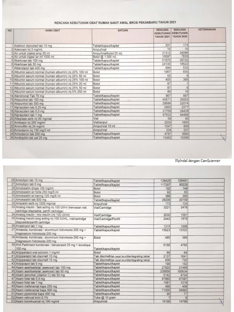 Rko RS Awal Bros Pekanbaru Tahun 2021 | PDF