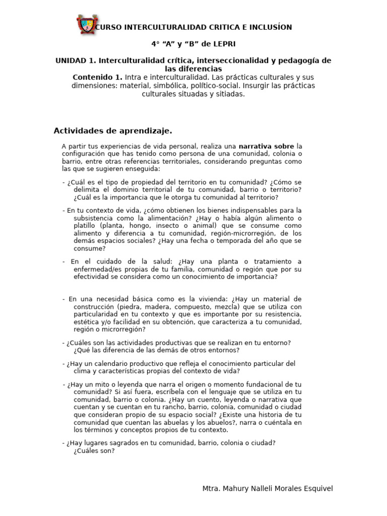 Actividades de Aprendizaje NARRATIVA | PDF | Alimentos | Agricultura