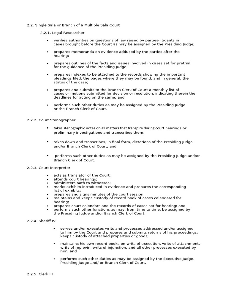 Court Clerk Duties and Responsibilities | PDF | Court Clerk | Judgment ...