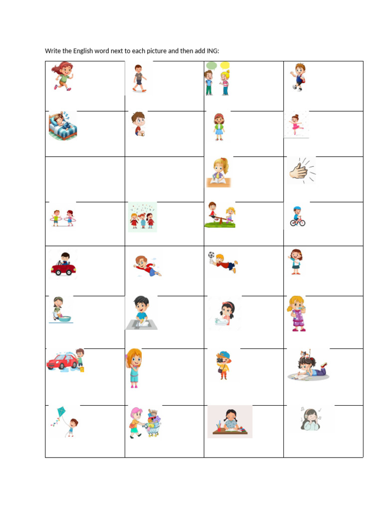 Picture-Based English Word Practice | PDF