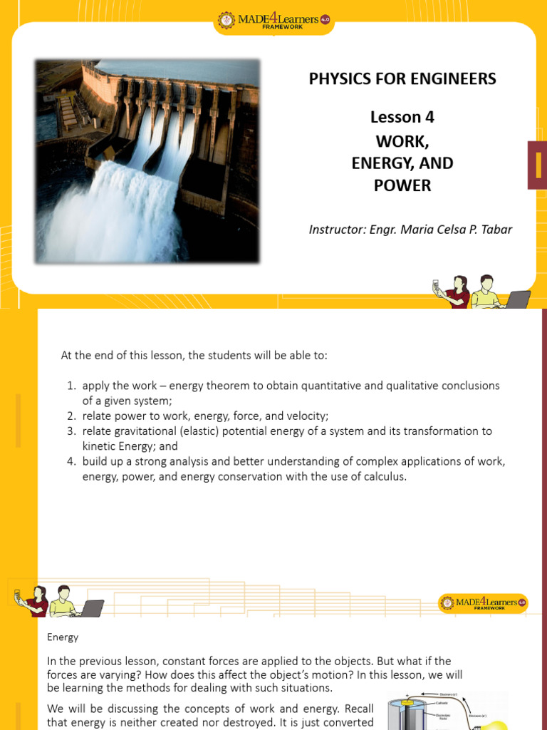 Phys132 4 Work, Energy, And Power Discussion | PDF | Force | Power ...
