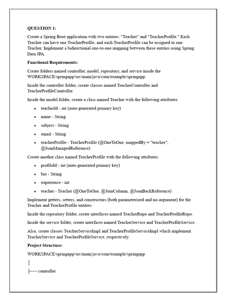 SPRING PRACTICE QUESTIONS 1 | PDF | Java (Programming Language) | Programming Paradigms