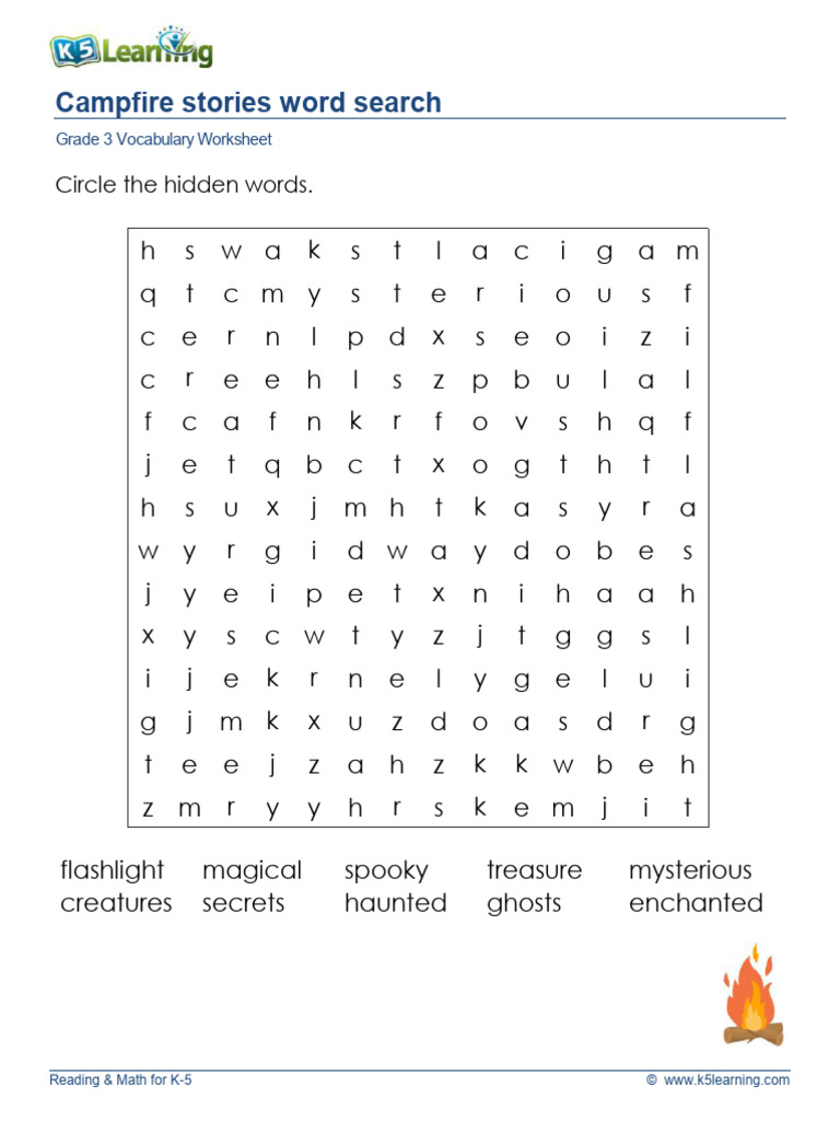 Grade 3 Campfire Stories Word Search | PDF | Ghosts