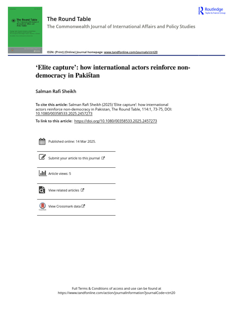Elite Capture How International Actors Reinforce Non-Democracy in ...