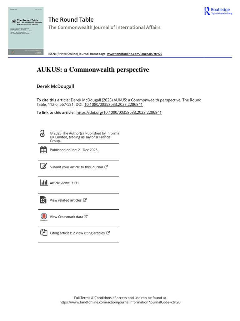 AUKUS: Commonwealth Insights on Defense | PDF | Treaty On The Non ...