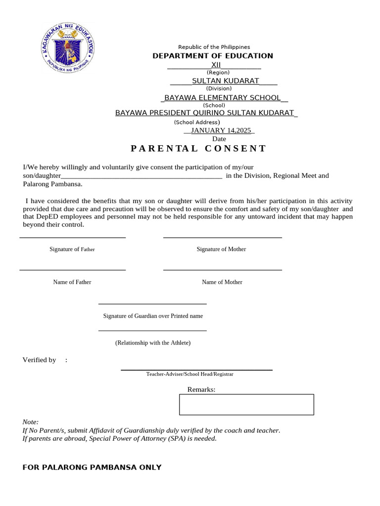 Parental Consent | PDF