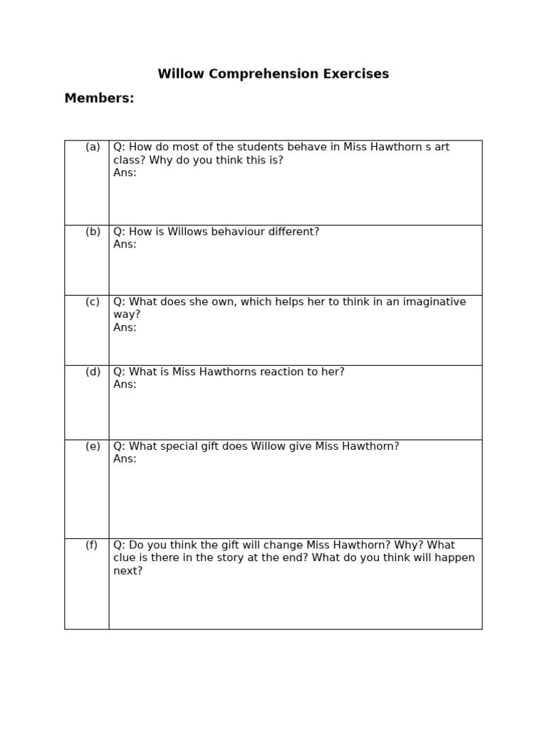 Unit9 Willow Reading | PDF