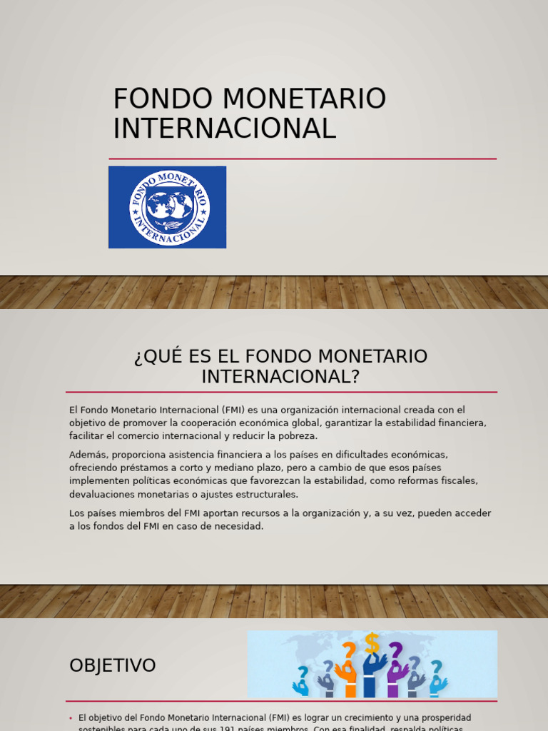 Funciones y Proyectos del FMI | PDF | Fondo Monetario Internacional | Deuda