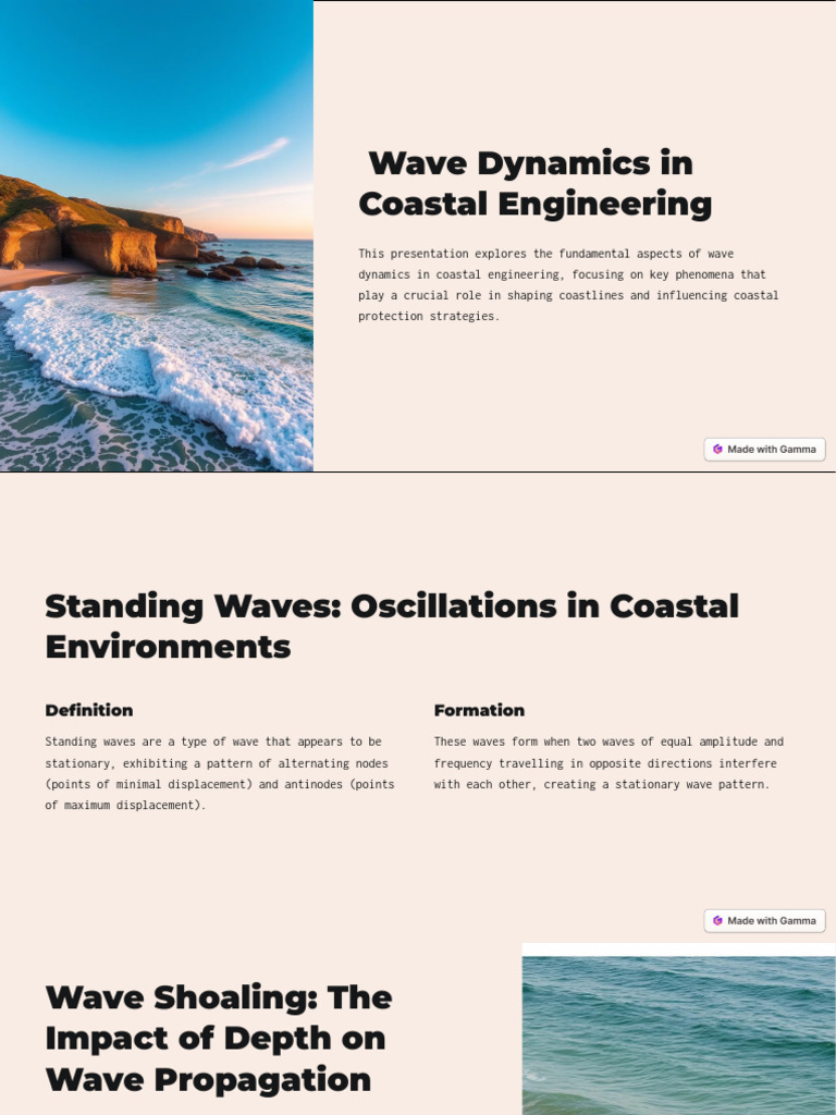 Wave Dynamics in Coastal Engineering | PDF | Waves | Coast