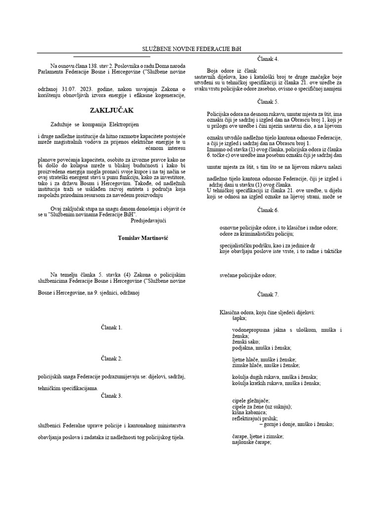 Uredba - Policijska Uniforma Fbih-151-188 | PDF