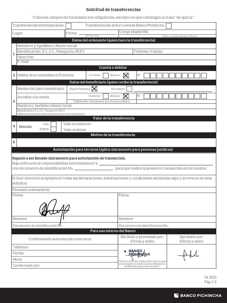 Doc-Footer-Varios-Docs y Formularios-Solicitud-De-Transferencias | PDF ...