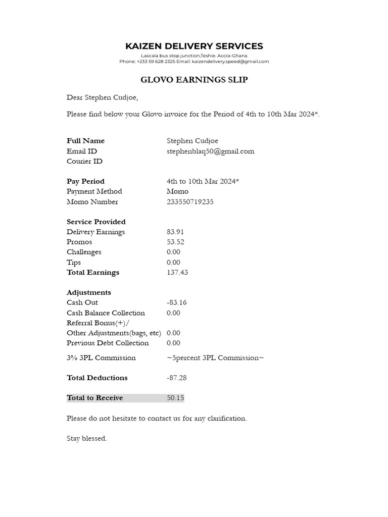 KZN - Stephen Cudjoe 4th To 10th Mar 2024 | PDF