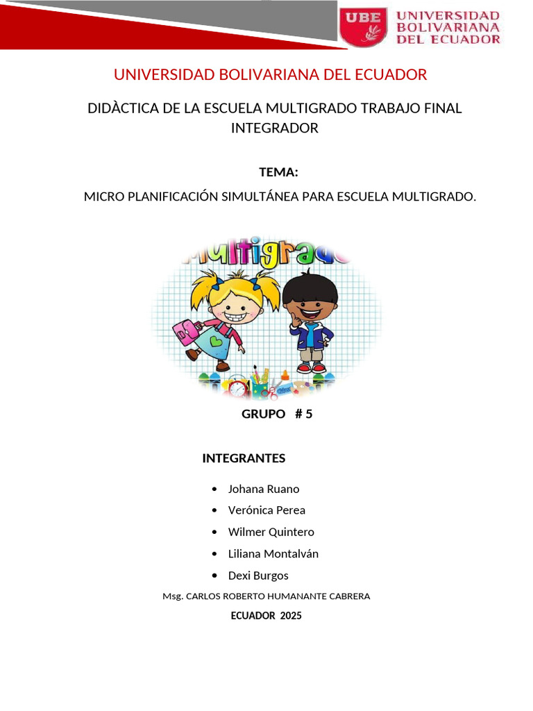 Trabajo Final Multigrado | PDF | Plan de estudios | Aprendizaje