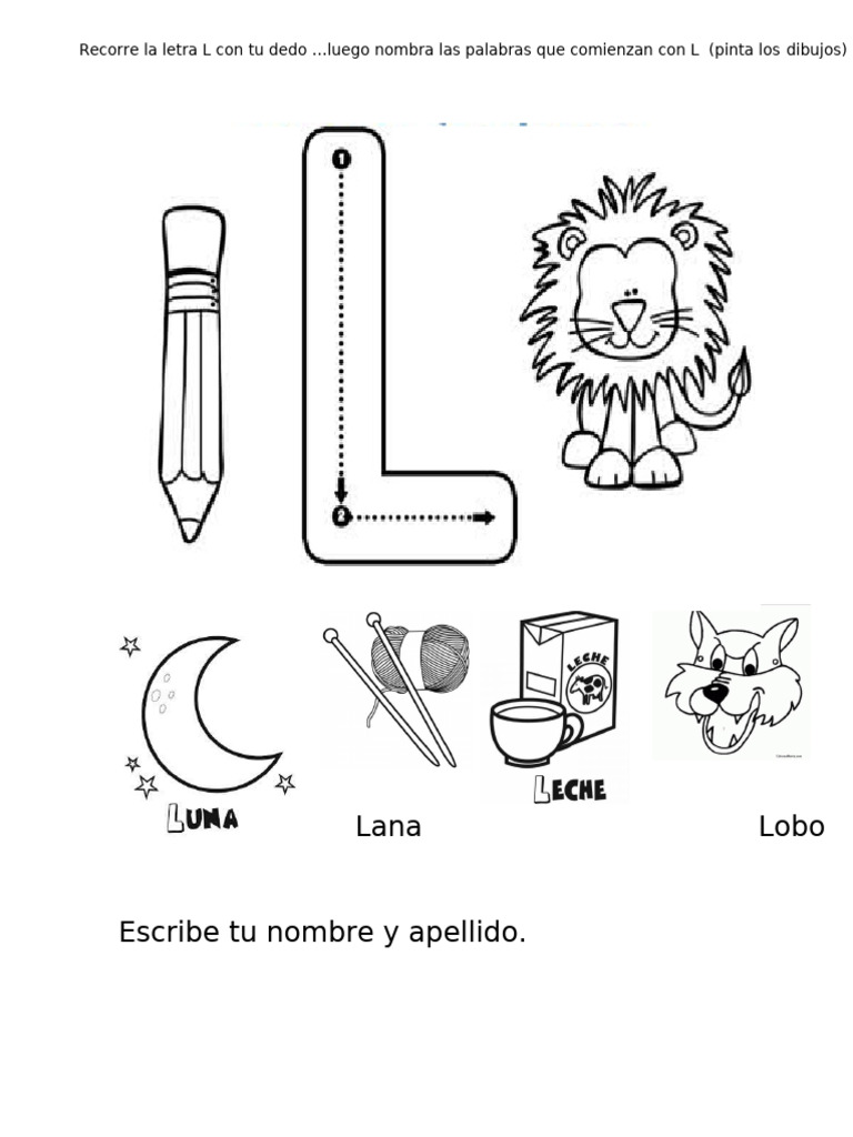 Actividades con la letra L | PDF