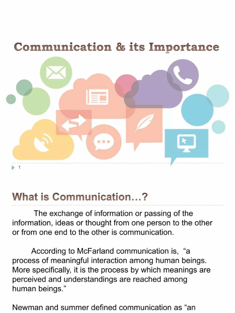 Importance of Communication | PDF