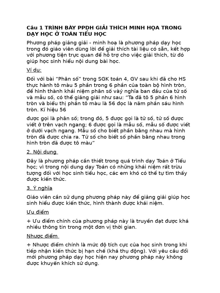 nhóm 5 PPDH toán ở tiểu học | PDF