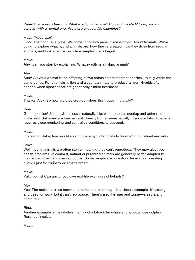 P1U1 - Sample Panel Discussion - CQ E | PDF