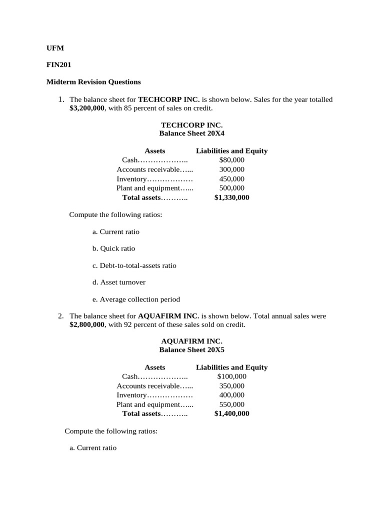 Midterm Revision Questions | PDF | Stocks | Investing