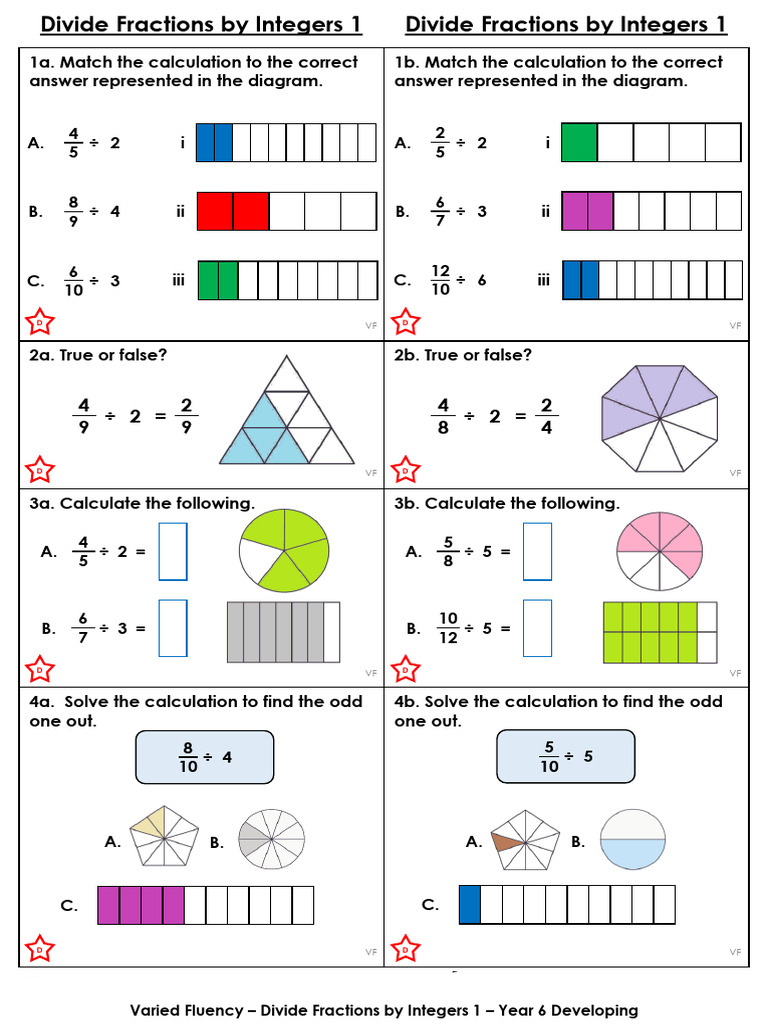 Page 1 Divide Fractions by Integers 1 | PDF | Mathematics | Arithmetic