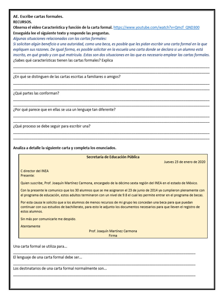 Guía para Escribir Cartas Formales | PDF