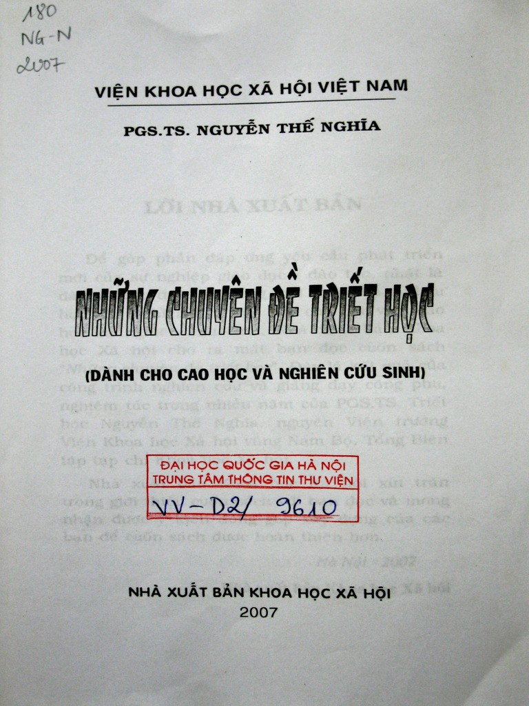 Nhung Chuyen de Triet Hoc | PDF