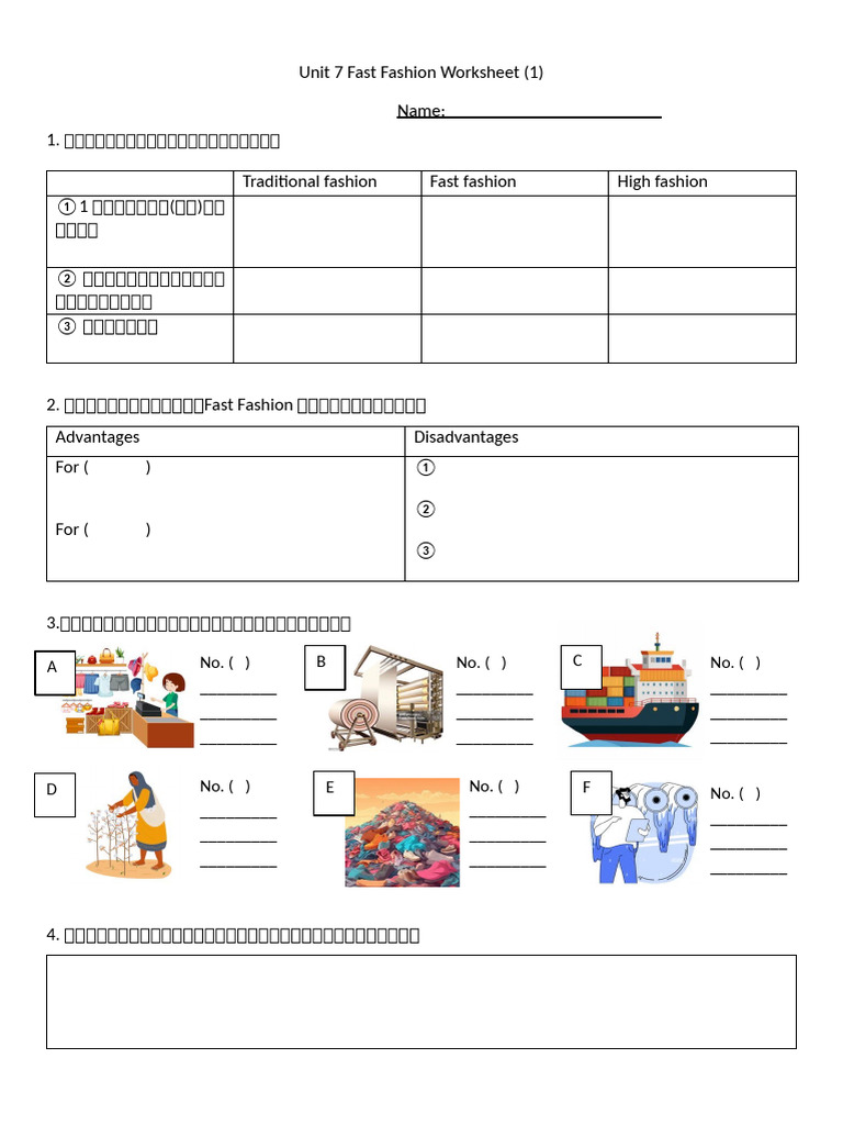 Fast Fashion Worksheet | PDF